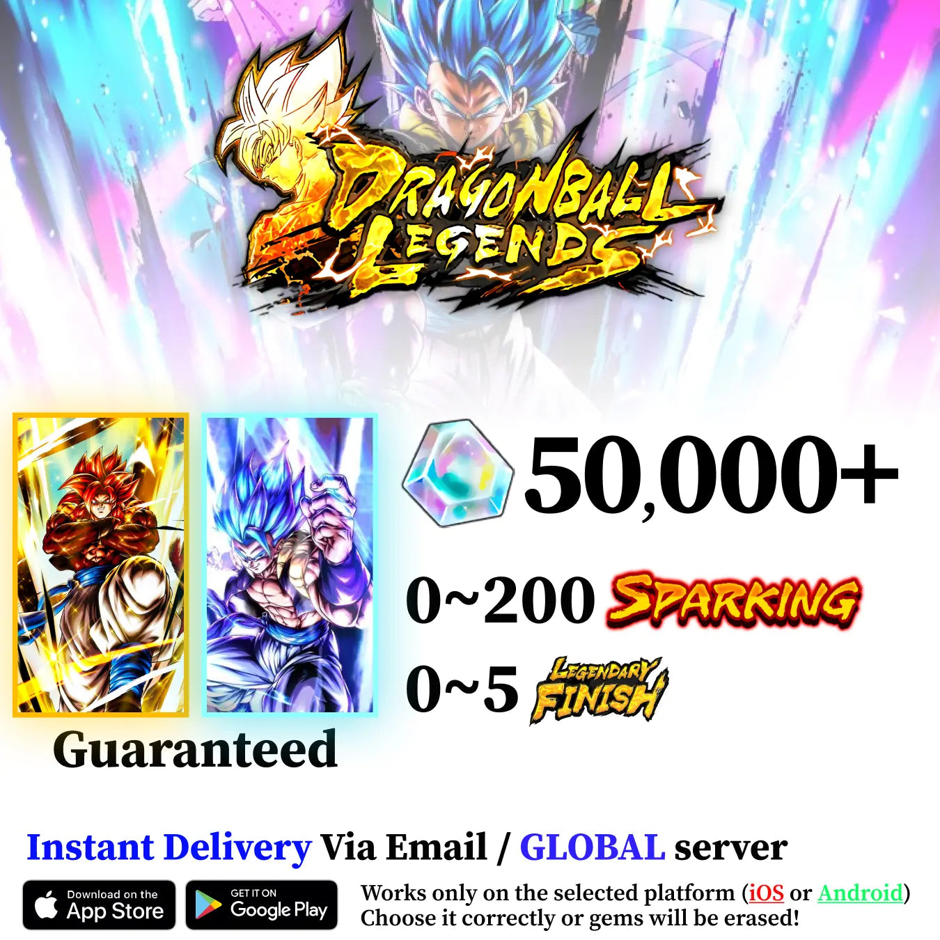 DB Legends SSJ4 Gogeta with Super Saiyan God SS Gogeta Starter Account