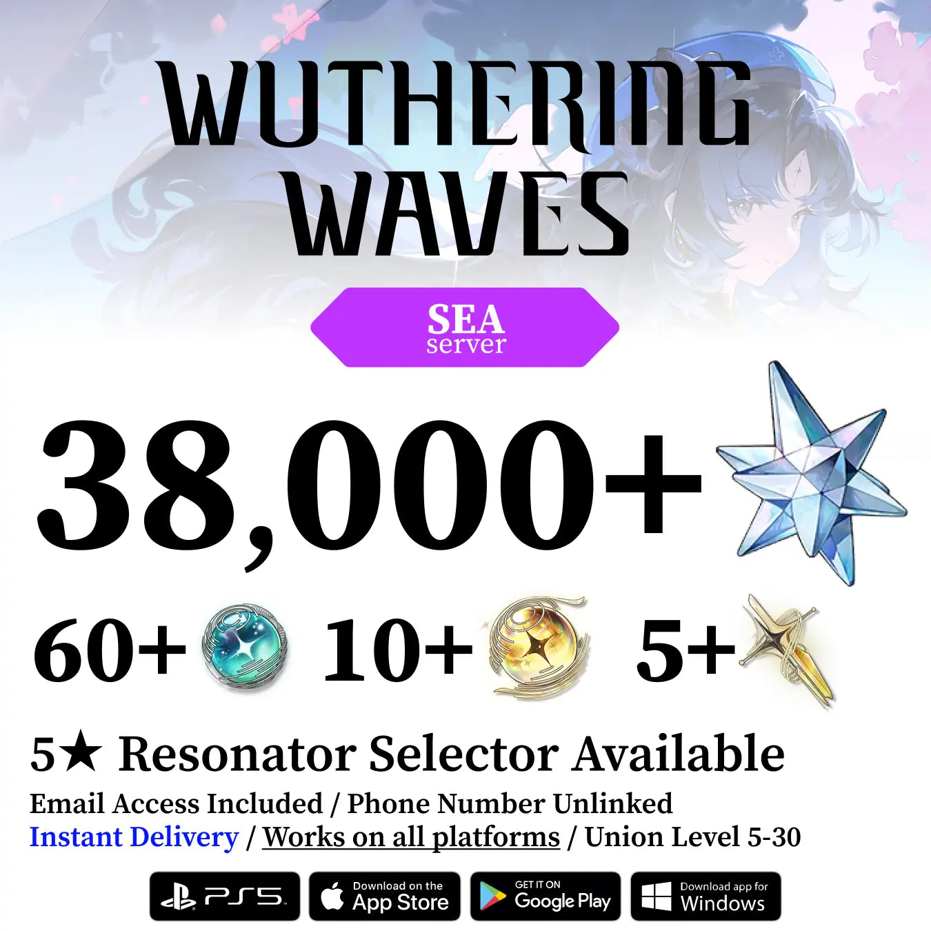 Wuthering Waves Reroll Accounts SEA Server
