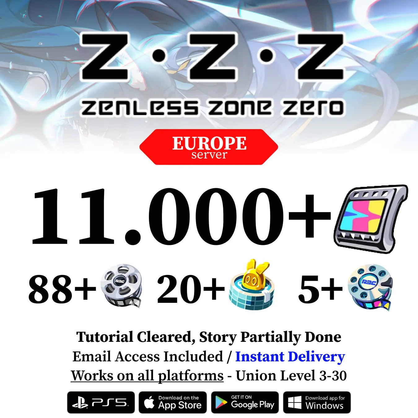 Zenless Zone Zero Reroll Starter Account Europe ZZZ – Genshin Accounts