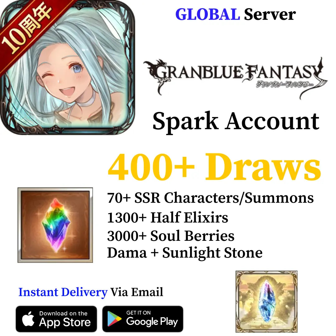 Granblue Fantasy Spark Starter Reroll Account with 1100 Draws