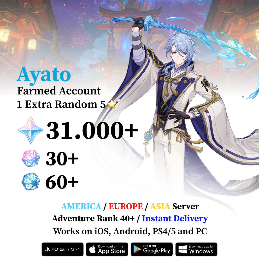 Genshin Impact Farmed 5 Star Characters Accounts - Instant Delivery ...